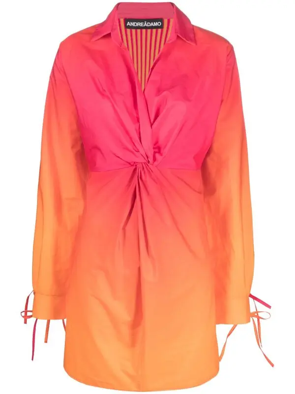 ANDREĀDAMO Gradient-effect Mini Dress - Orange