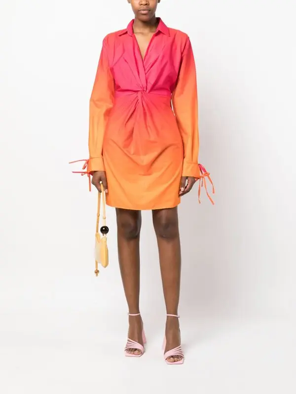 ANDREĀDAMO Gradient-effect Mini Dress - Orange