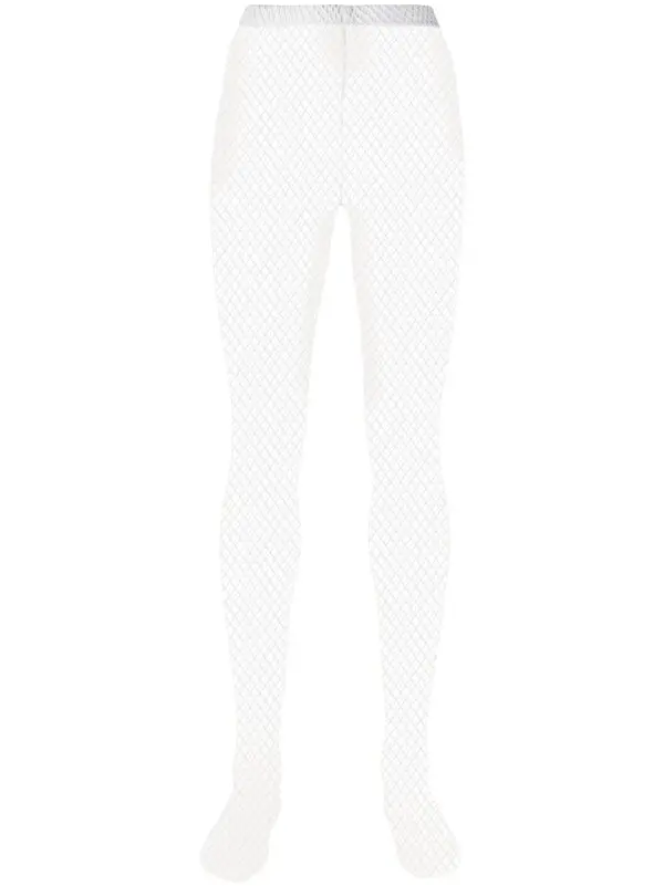 Comme Des Garçons Mesh-paneling Leggings - White