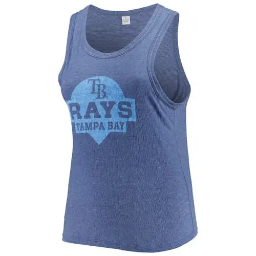 SOFT AS A GRAPE Tampa Bay Rays High Neck Tri-blend Tank Top