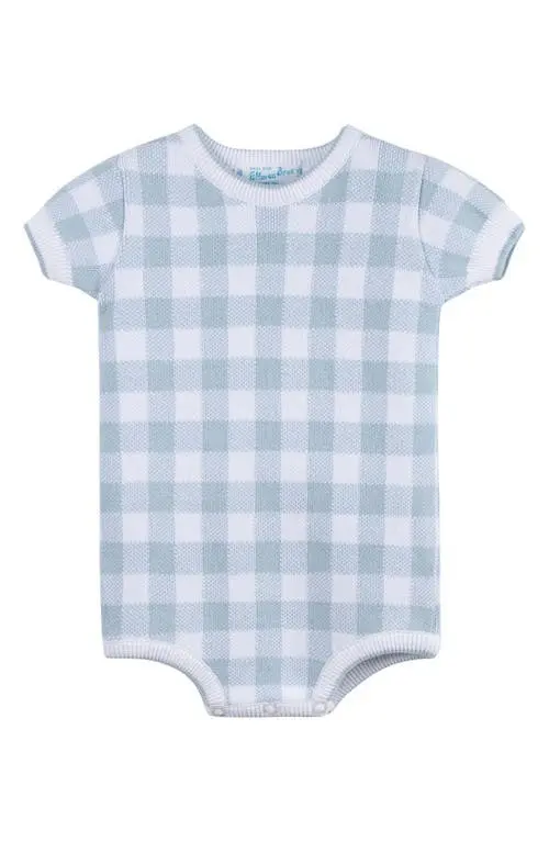 FELTMAN BROTHERS Gingham Cotton Romper - Powder Blue