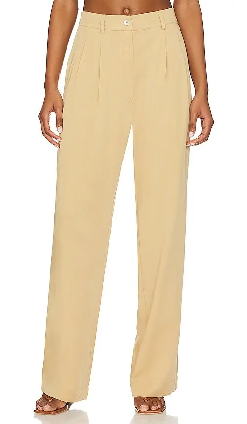 Donni. Pleated Pant In Beige