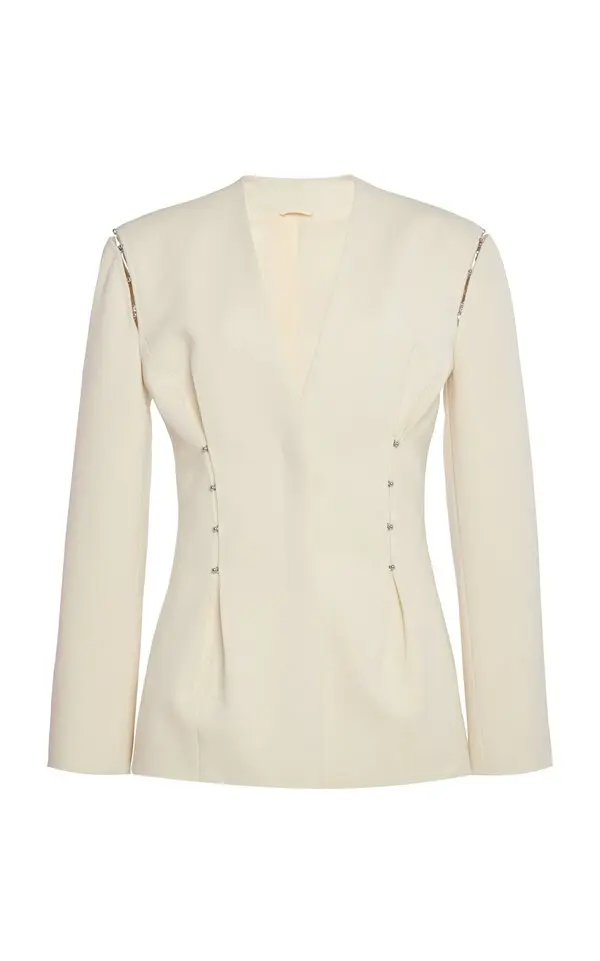 DEL CORE Hook-detailed Wool Blazer Jacket