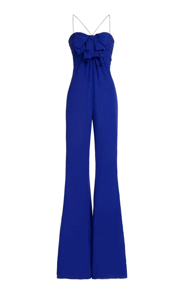 Giambattista Valli Ruffled Bow Jumpsuit - Blue