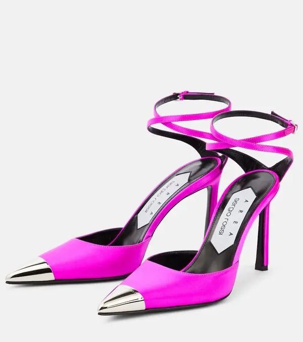 AREA Amazona Slingback Leather Pumps