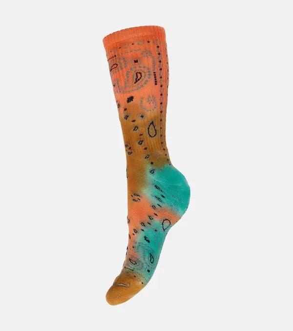Alanui Bandana Cotton-blend Socks - Orange