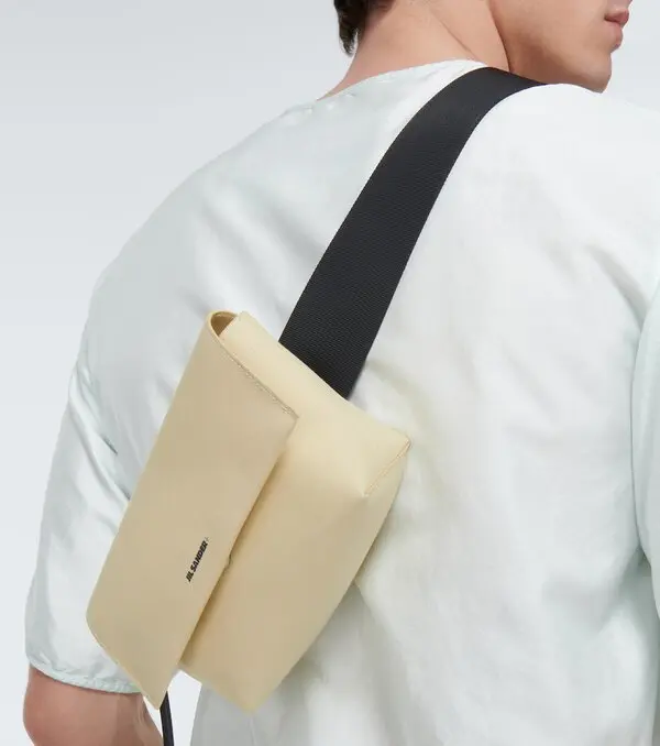 JIL SANDER Leather-trimmed Canvas Belt Bag