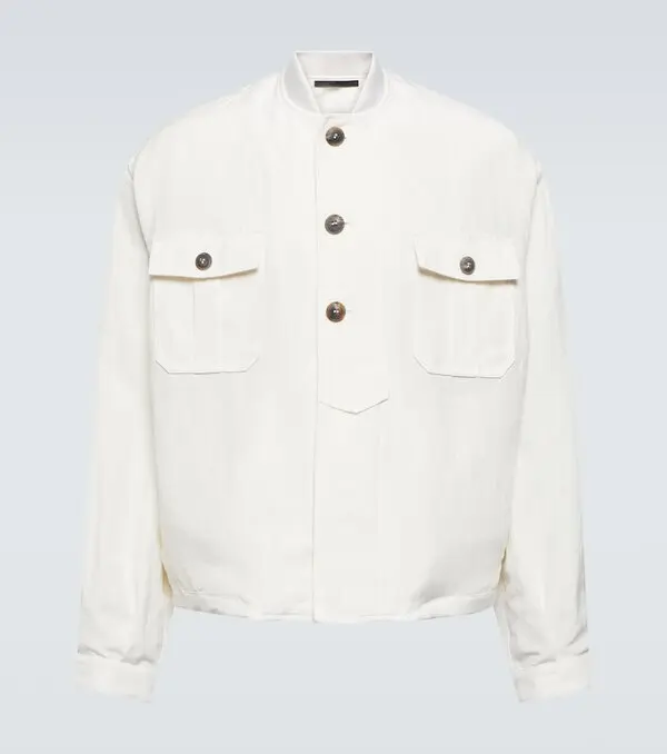 Giorgio Armani Linen And Silk Blazer - White