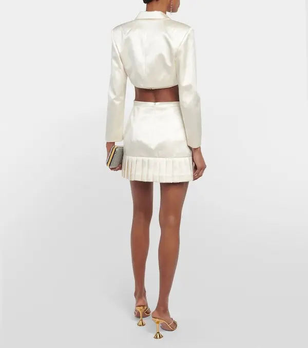 MISS SOHEE Bridal Embellished Silk Jacket And Top Set - White