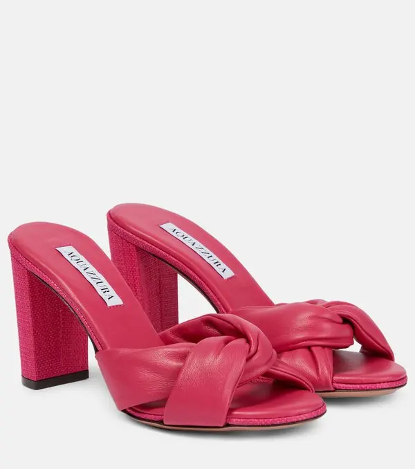 AQUAZZURA Olie 85 Leather Mules - Pink