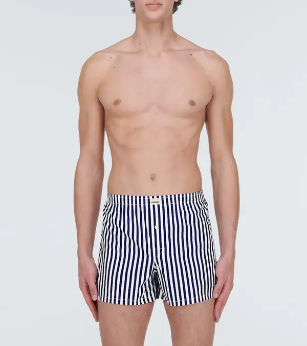 Gucci Striped Cotton Poplin Boxer Shorts