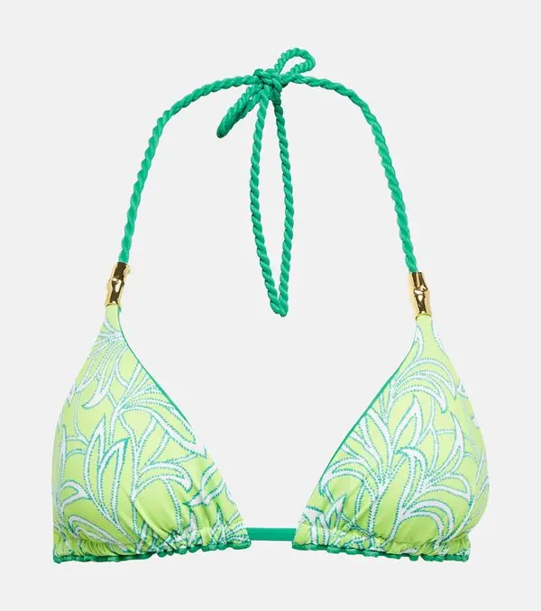 Heidi Klein Ithaafushi Gardens Reversible Bikini Top - Green