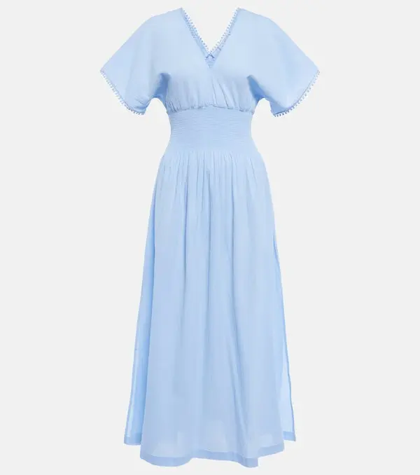 Heidi Klein Misty Lagoon Cotton Maxi Dress In Blue - 30% Off | Editorialist