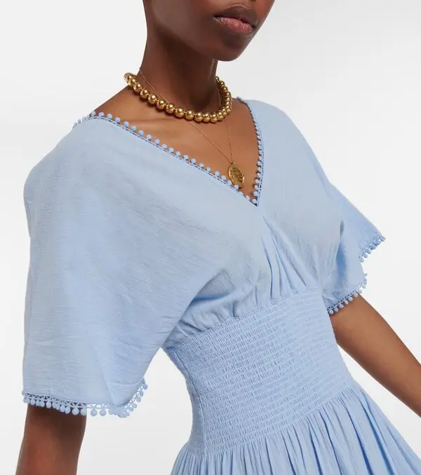 Heidi Klein Misty Lagoon Cotton Maxi Dress In Blue - 30% Off | Editorialist