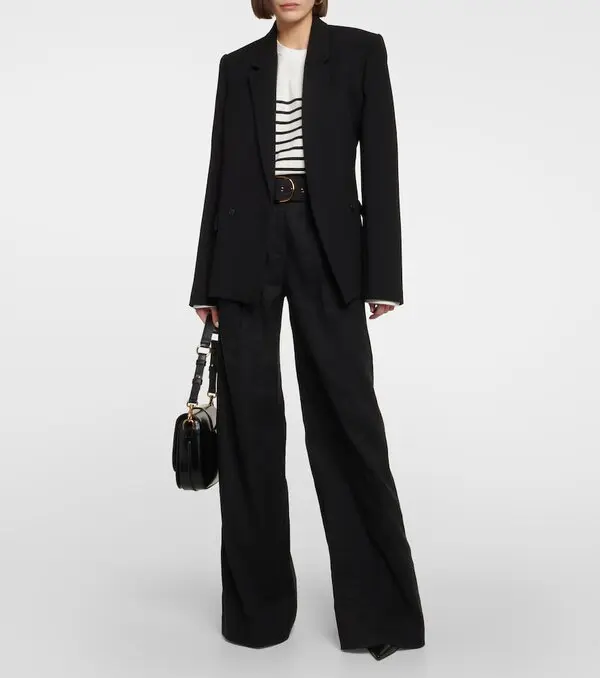 Veronica Beard Rimini Belted Wide-leg Pants