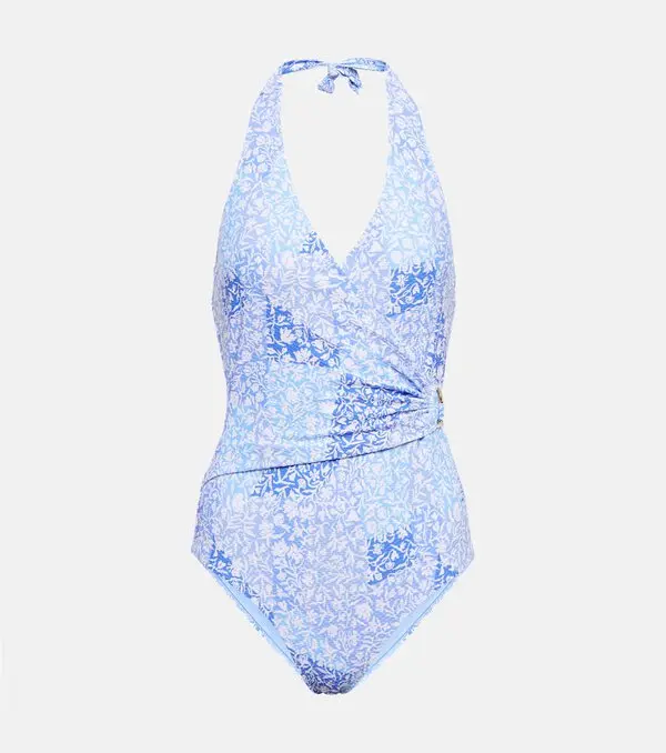 Heidi Klein Stella Maris Printed One Piece Swimsuit - Blue