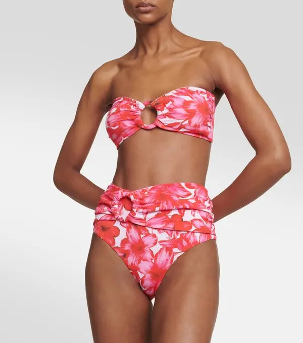 ALEXANDRA MIRO Carlotta Printed Bandeau Bikini Top