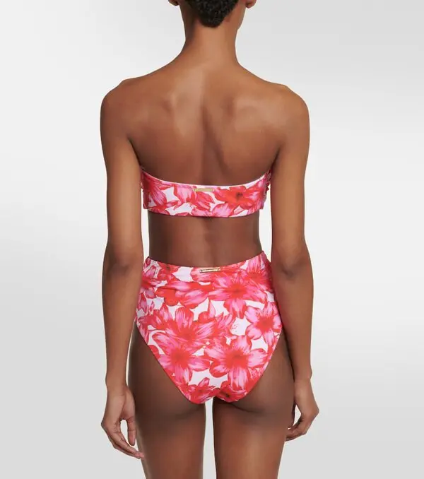 ALEXANDRA MIRO Carlotta Printed Bandeau Bikini Top