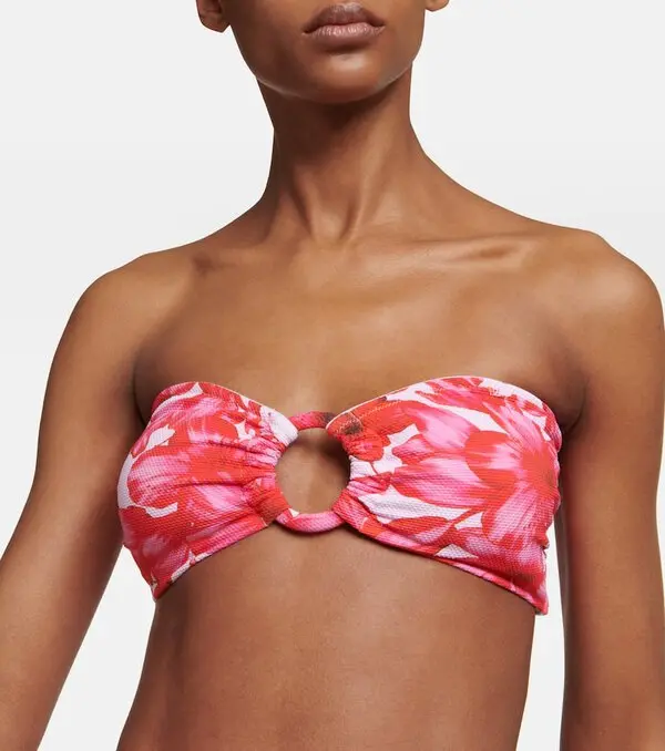 ALEXANDRA MIRO Carlotta Printed Bandeau Bikini Top