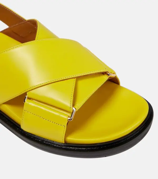 Marni Fussbett Leather Sandals - Yellow