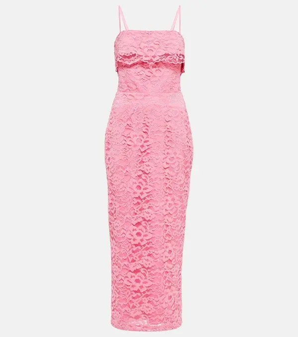 Buy RASARIO Bustier Lace Midi Dress - Pink At 50% Off | Editorialist