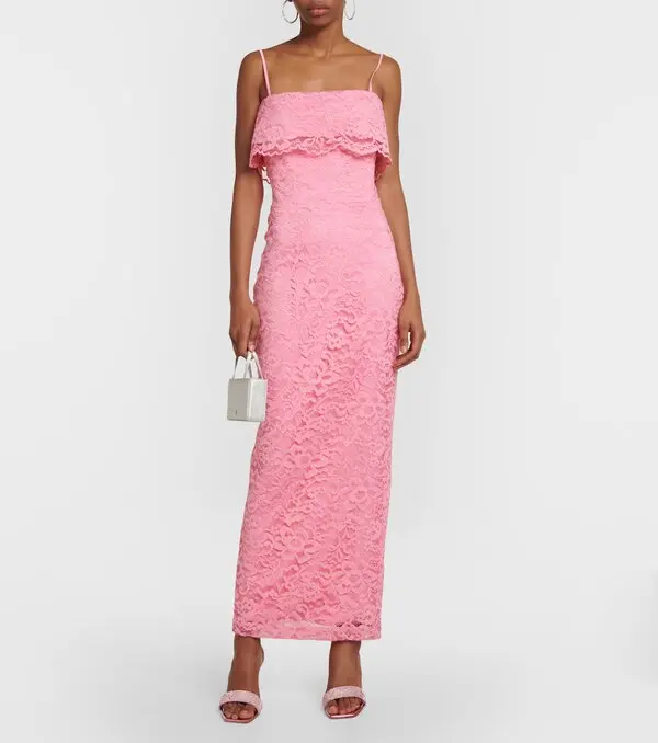 RASARIO Bustier Lace Midi Dress
