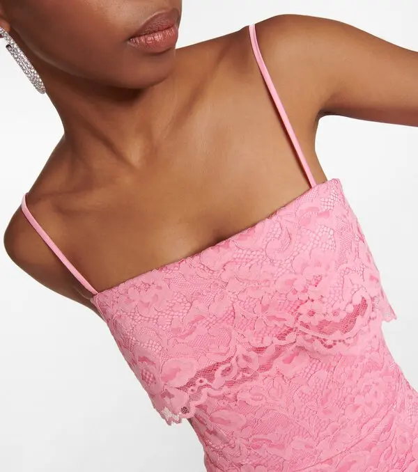 RASARIO Bustier Lace Midi Dress