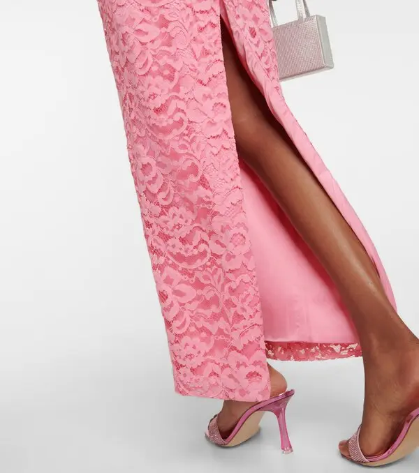 RASARIO Bustier Lace Midi Dress