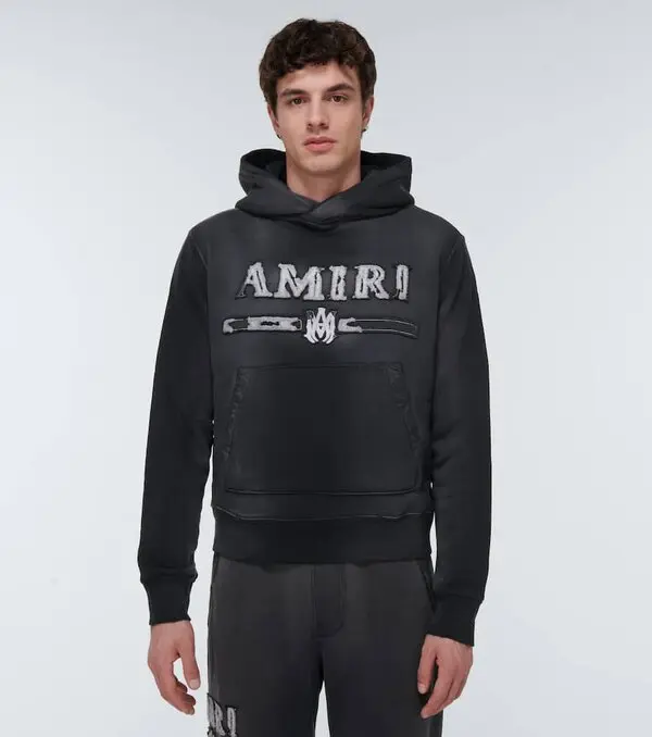 Amiri Logo Cotton Hoodie In Black - 40% Off | Editorialist