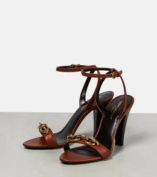 Saint Laurent Le Maillon 95 Leather Sandals