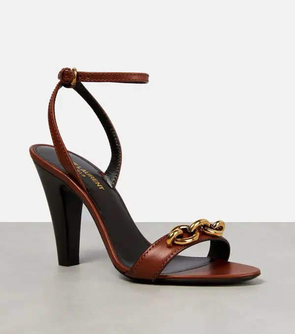 Saint Laurent Le Maillon 95 Leather Sandals