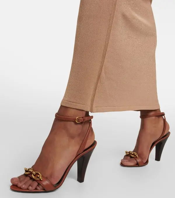 Saint Laurent Le Maillon 95 Leather Sandals