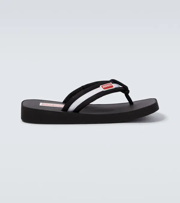 Kenzo Logo Striped Thong Sandals