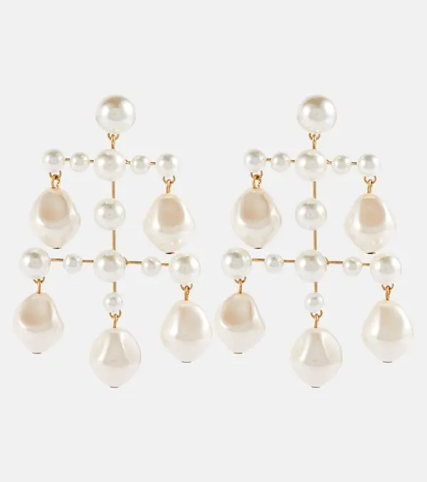 JENNIFER BEHR Imogene Faux Pearl Earrings - White