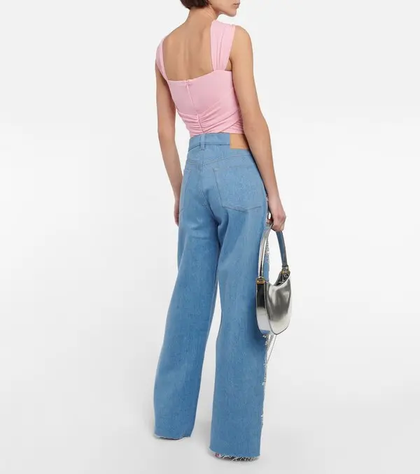 Magda Butrym Embroidered Wide-leg Jeans