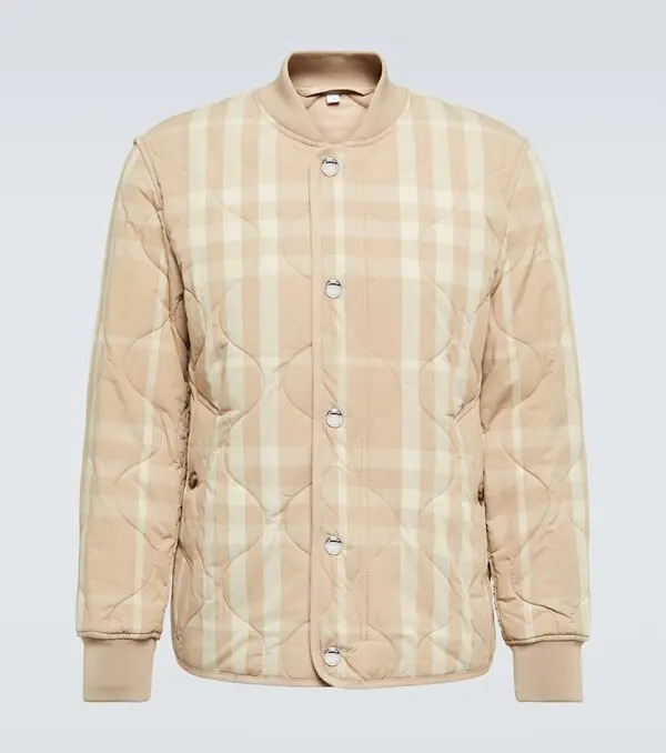 Burberry Checked Quilted Bomber Jacket