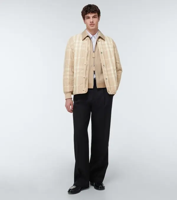 Burberry Checked Quilted Bomber Jacket