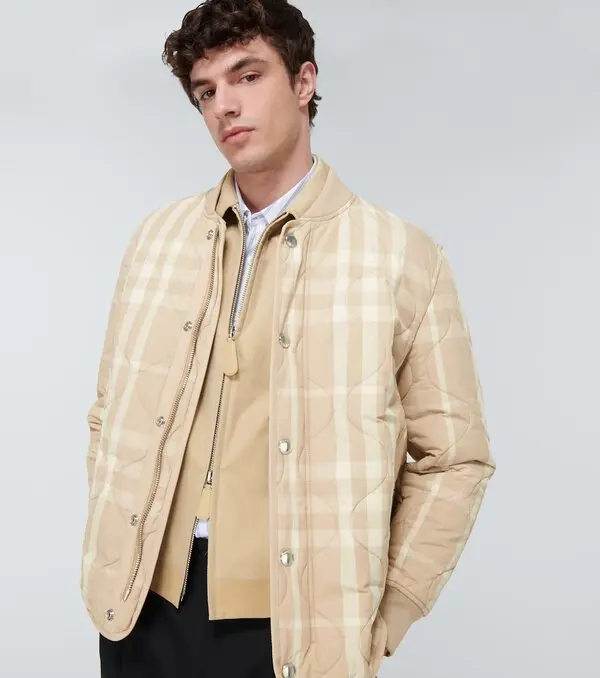 Burberry Checked Quilted Bomber Jacket