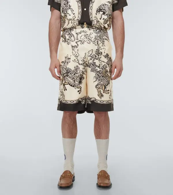 Gucci Roi Soleil Silk Shorts