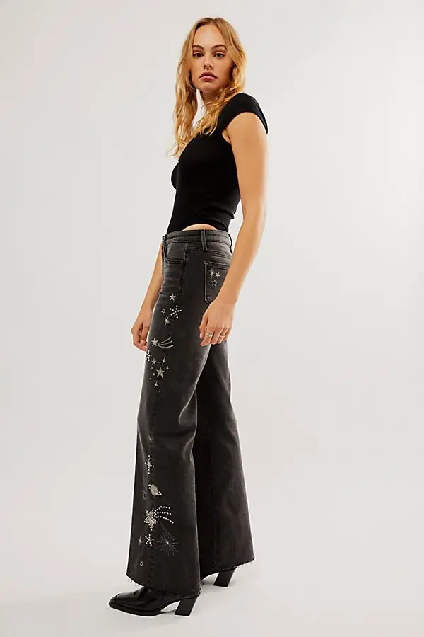 DRIFTWOOD Charlee Wide-leg Jeans - Black