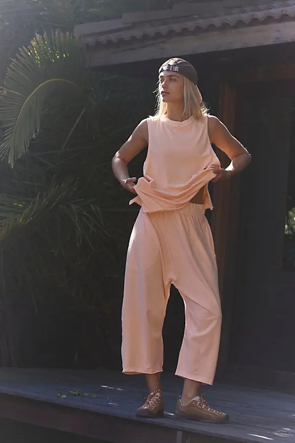 Free People Hot Shot Relaxed Set - Pastel Peach