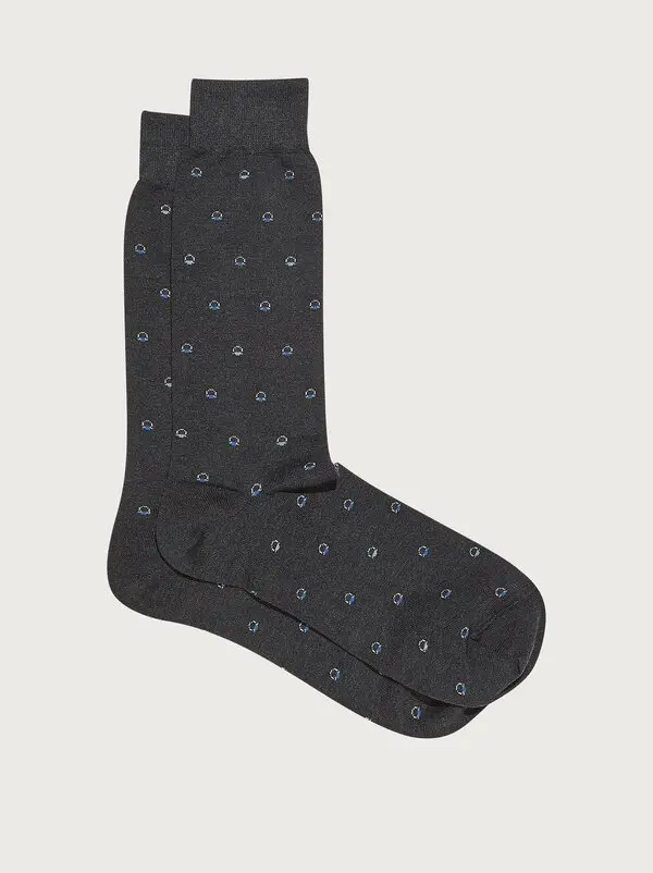 FERRAGAMO Medium Gancini Jacquard Socks - Grey