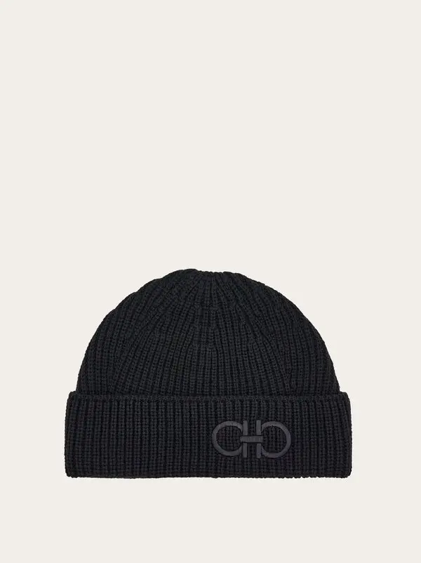 FERRAGAMO Wool Beanie - Black