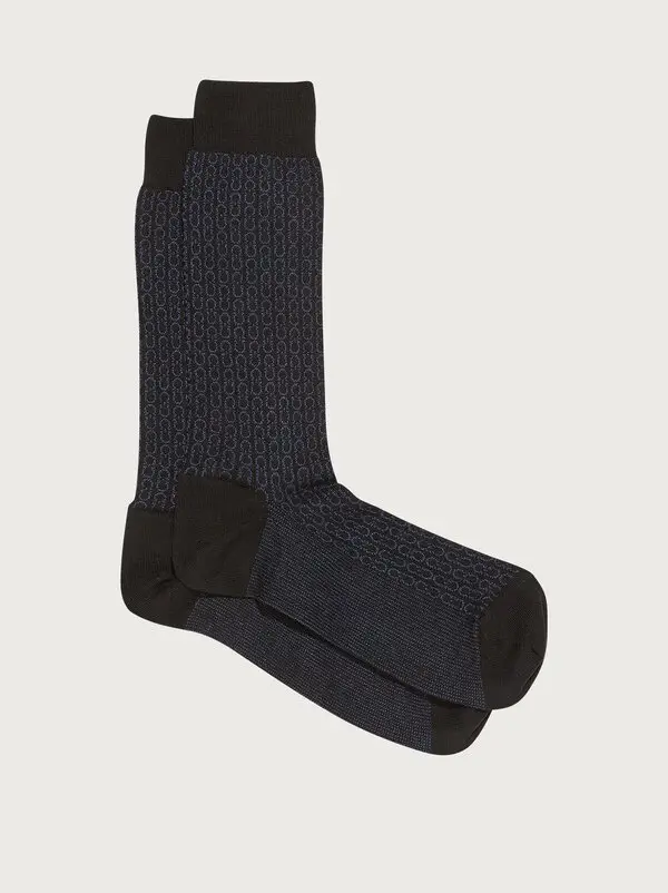 FERRAGAMO Gancini Jacquard Socks - Black