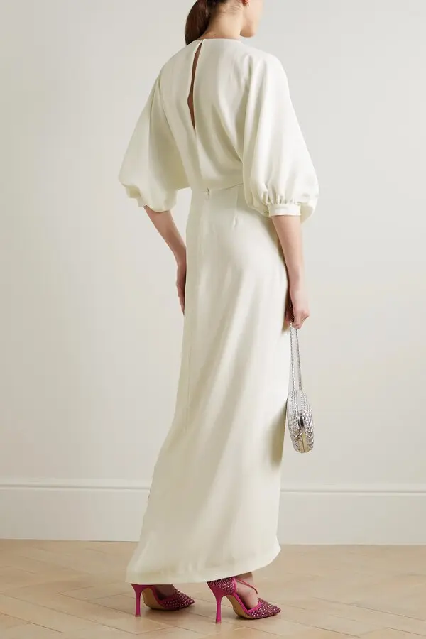 Costarellos Zinnia Wrap-effect Embroidered Crepe Maxi Dress