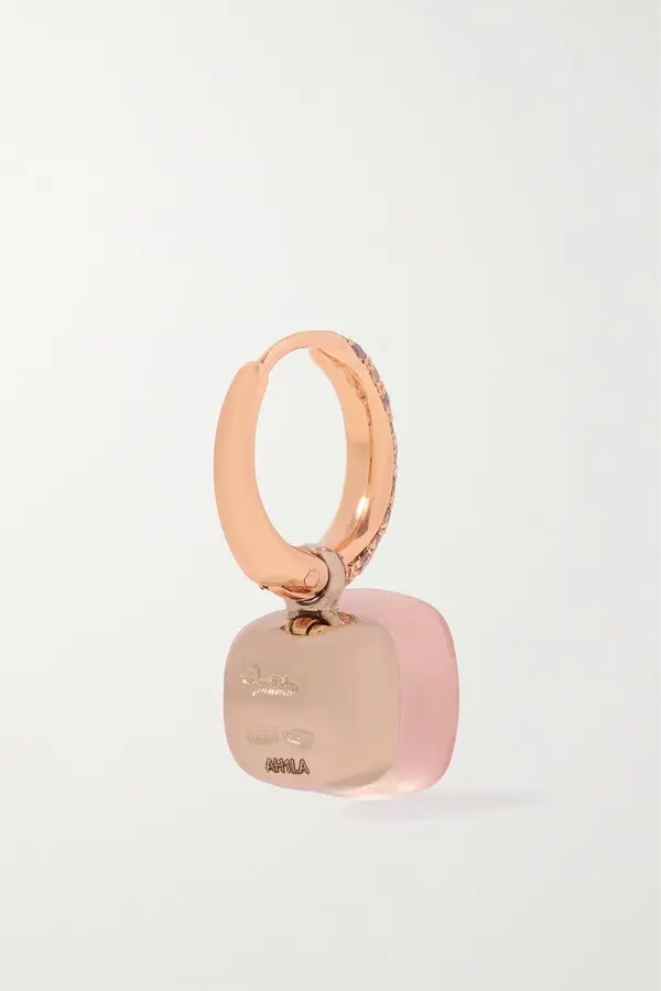 Pomellato Nudo 18-karat Rose And White Multi-stone Drop Earrings - Gold