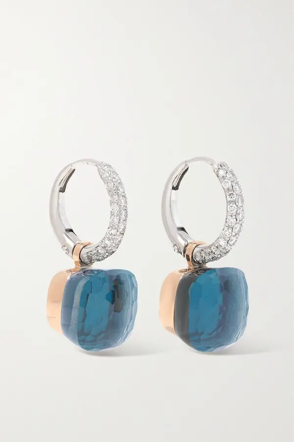 Pomellato Nudo 18-karat Multi-stone And Diamond Earrings - Gold