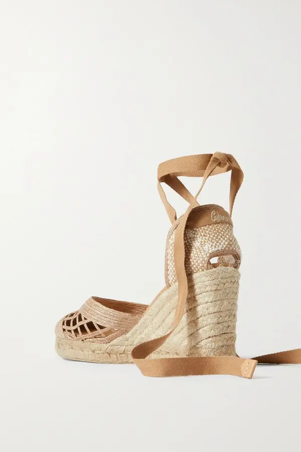 CastaÑer Net Sustain Caracas Raffia Wedge Espadrilles