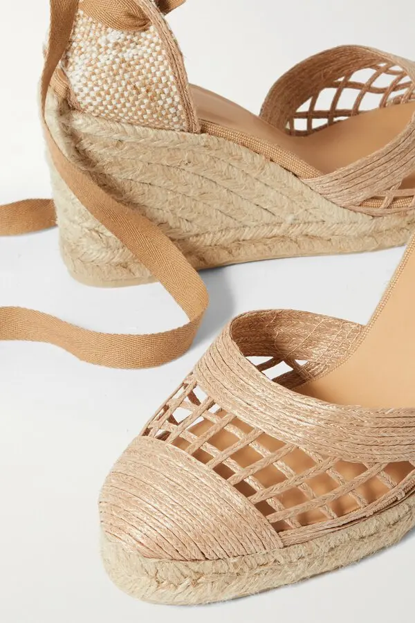 CastaÑer Net Sustain Caracas Raffia Wedge Espadrilles