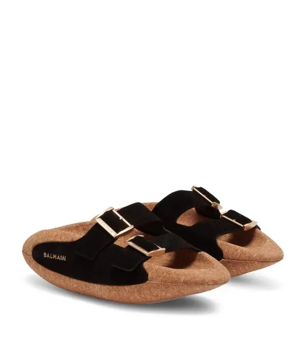 Balmain B-IT Chunky Cork Sole Buckled Slides Balmain | Shoes | Balmain Bit Chunky Cork Sole Buckled  main image 4